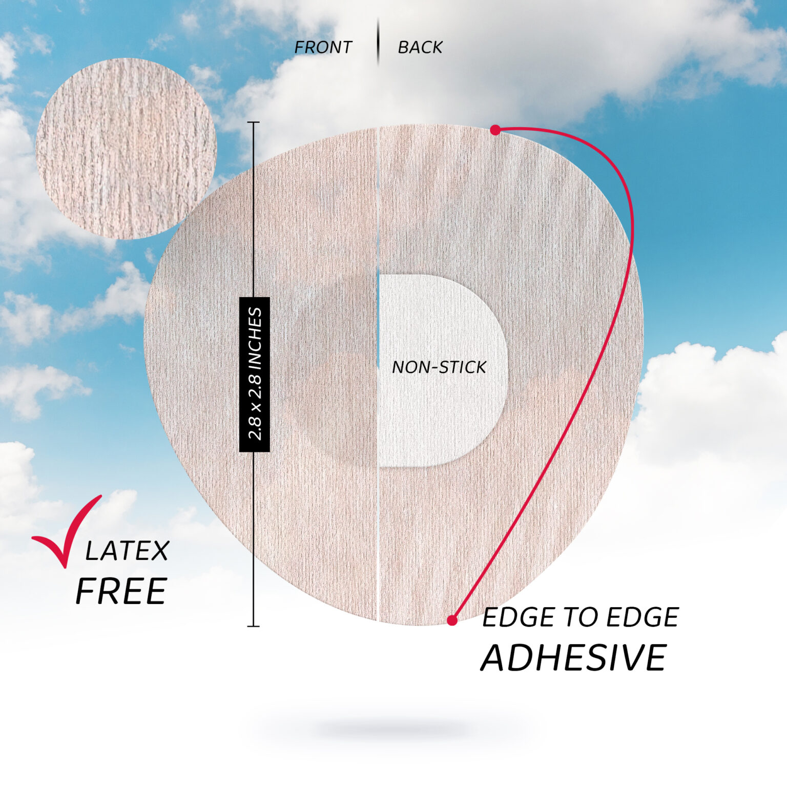 Air Patches for Dexcom G7, ONE+, Stelo CGM - Beige - 20 pack | Not Just ...